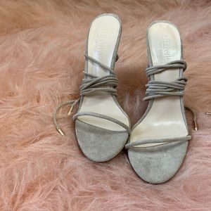 La Femme | Shoes | Femme Los Angeles Barely There Lace Up Nude Heel ...